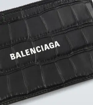 Balenciaga Cash Croc-effect Leather Wallet