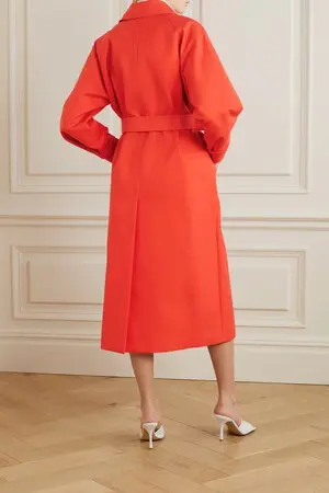 Max Mara Egemone Double-breasted Cotton-gabardine Coat - Orange