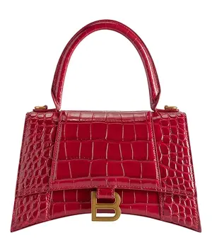 Balenciaga Hourglass Small Croc-effect Leather Tote