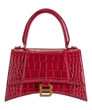Balenciaga Hourglass Small Croc-effect Leather Tote