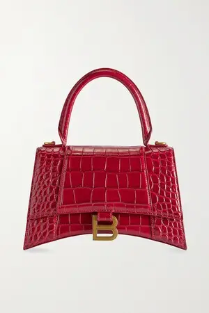 Balenciaga Hourglass Small Croc-effect Leather Tote