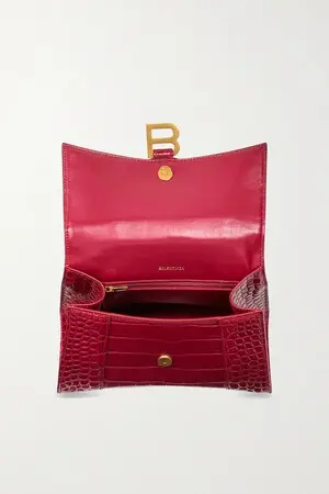 Balenciaga Hourglass Small Croc-effect Leather Tote