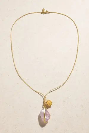 PIPPA SMALL 18-karat Cord And Quartz Necklace