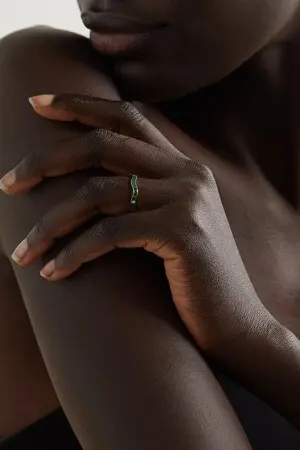 MARLO LAZ Zodiac Wave 14-karat Enamel And Multi-stone Ring