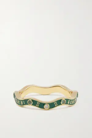 MARLO LAZ Zodiac Wave 14-karat Enamel And Multi-stone Ring