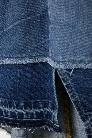 Philosophy Di Lorenzo Serafini Patchwork Frayed Denim Maxi Skirt