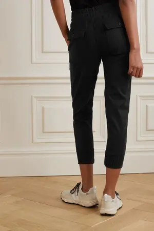 JAMES PERSE Jersey-trimmed Cotton-gabardine Track Pants