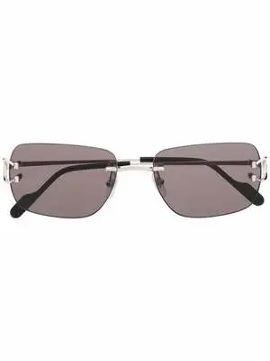 Cartier Rectangle-frame Sunglasses - Silver