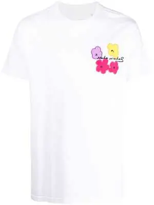 MAHARISHI Floral-embroidered Organic Cotton T-shirt - White