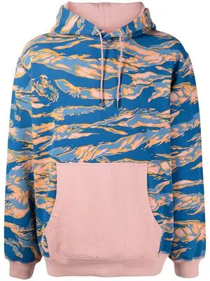 MAHARISHI Animal-print Organic Cotton Hoodie - Blue