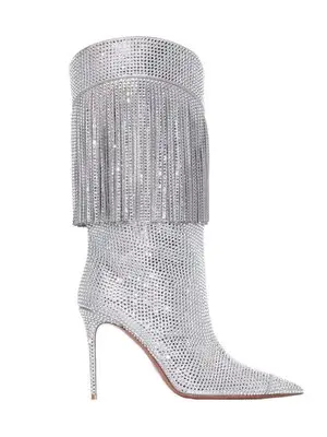 Amina Muaddi Lily Crystal-embellished 95mm Boots
