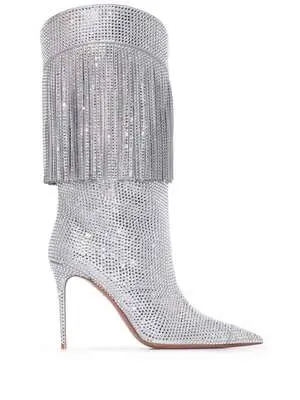 Amina Muaddi Lily Crystal-embellished 95mm Boots