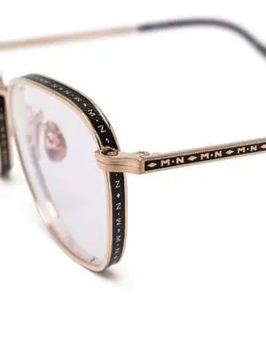 Matsuda Embossed Round-frame Eyeglasses