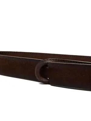 ORTIGNI Bull No Buckle Belt - Brown