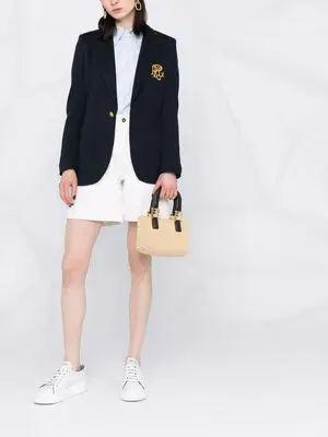 Polo Ralph Lauren Embroidered-monogram Double-knit Blazer - Blue