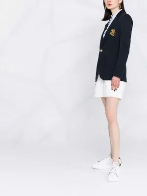 Polo Ralph Lauren Embroidered-monogram Double-knit Blazer - Blue