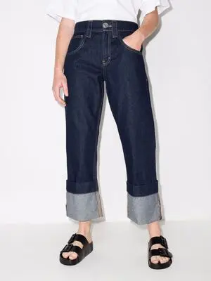 FRAME Turn-up Hem Cropped Jeans