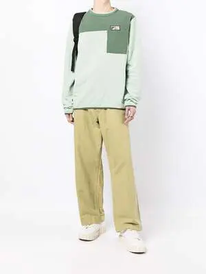 FILA Colour-block Sweatshirt With Chest Patch Pocket - Green