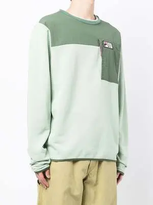 FILA Colour-block Sweatshirt With Chest Patch Pocket - Green