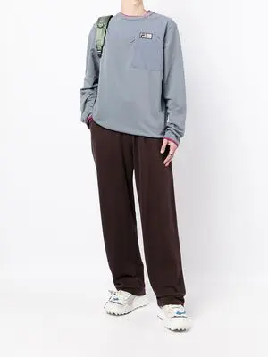FILA Recycled Cotton-blend Sweatshirt With Chest Pocket - Grey