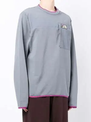 FILA Recycled Cotton-blend Sweatshirt With Chest Pocket - Grey