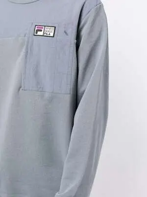 FILA Recycled Cotton-blend Sweatshirt With Chest Pocket - Grey
