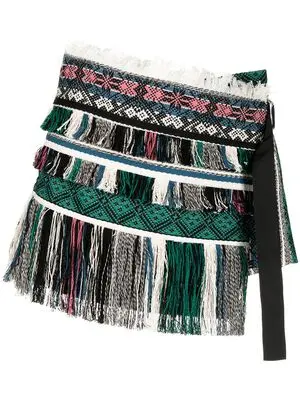 Sacai Fringed Asymmetric Shorts