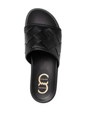 Casadei Interwoven Leather Sliders