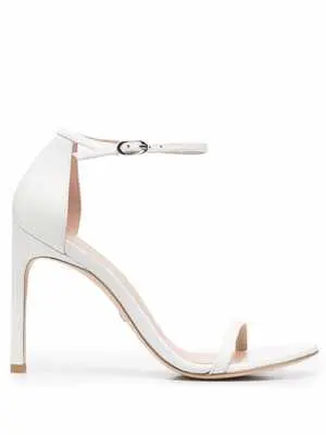 STUART WEITZMAN Stiletto-heel Leather Sandals - White