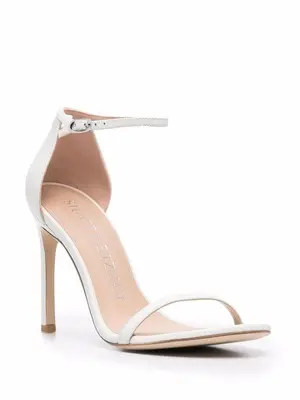 STUART WEITZMAN Stiletto-heel Leather Sandals - White