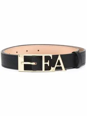 Emporio Armani Logo-plaque Buckle Belt - Black