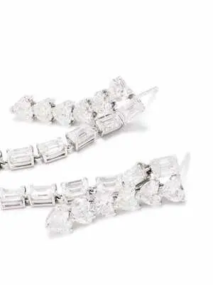 Shay 18kt White Gold Double Diamond Waterfall Earrings