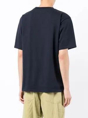 AGNES B. Logo-embroidered Cotton T-shirt - Blue