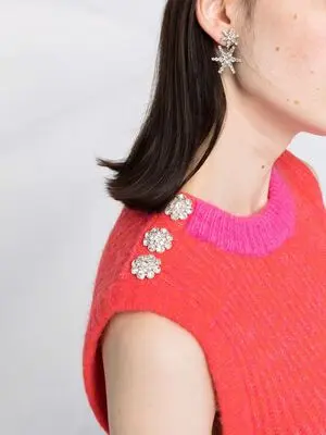 GANNI Embellished Wool-blend Vest
