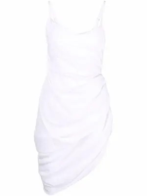 Jacquemus Mini La Robe Saudade Draped Dress - White