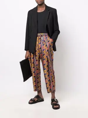Balmain Graphic-print Cropped Trousers