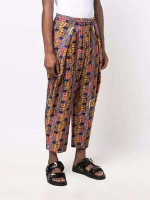 Balmain Graphic-print Cropped Trousers