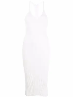 Helmut Lang Rib-knit Midi Dress - White