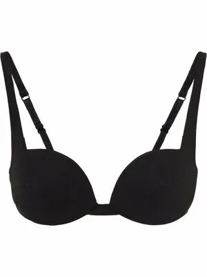 Miu Miu Jersey Logo Balconette Bra - Black