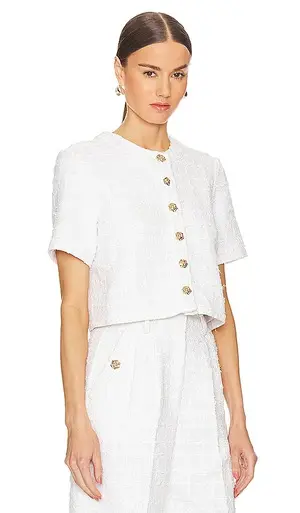 Amanda Uprichard Braswell Top - Kerrigan White Tweed