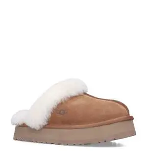 UGG Suede Platform Slippers - Beige