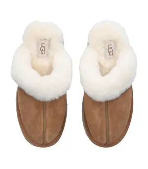 UGG Suede Platform Slippers - Beige