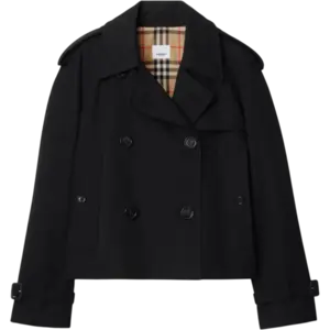 Burberry Cropped Gabardine Mayfair Trench Black