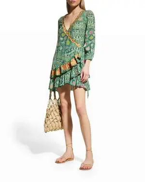 knee length dresses for ladies Taj Mini Dress M/L / Indigo Flower