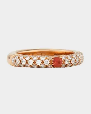 ADOLFO COURRIER Pop Diamond And Sapphire Band Ring - Orange Sapphire