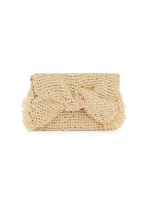 ANYA HINDMARCH Raffia Bow Clutch - Natural