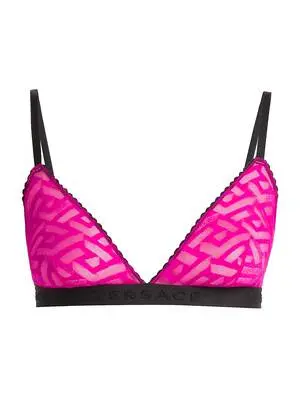 Versace Greca Signature Tulle Bralette Fuchsia