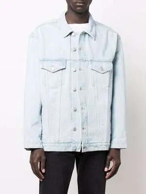 Martine Rose Logo-print Denim Jacket - Blue