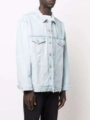 Martine Rose Logo-print Denim Jacket - Blue