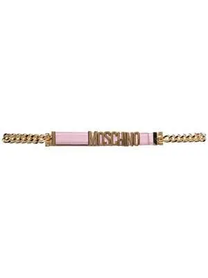 Moschino Chain-link Logo Belt - Pink